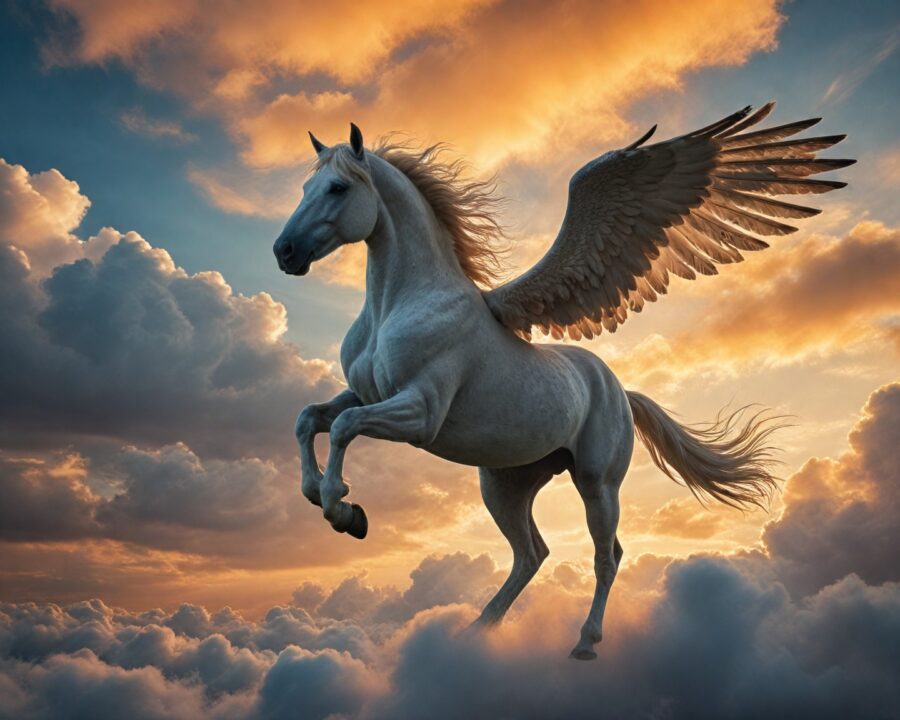 A simbologia do cavalo alado Pégaso na mitologia grega